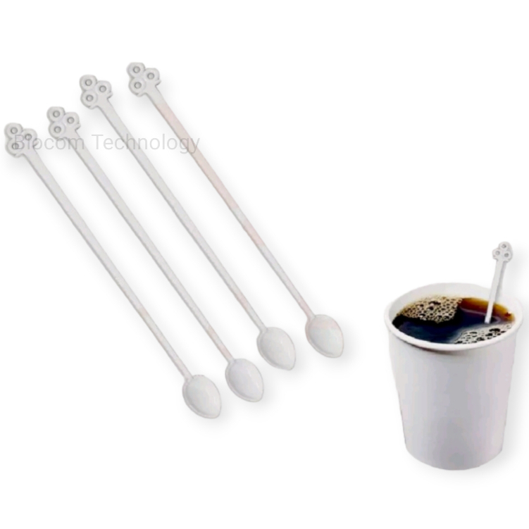 100pcs+ 1PPWCCS13 White Plastic Coffee Cup Stirrer Disposable Utensil ...
