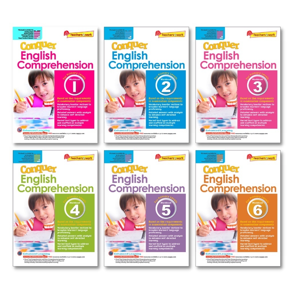 Conquer Comprehension For Primary Levels Workbook 1-6 + Yoobook | Skill ...