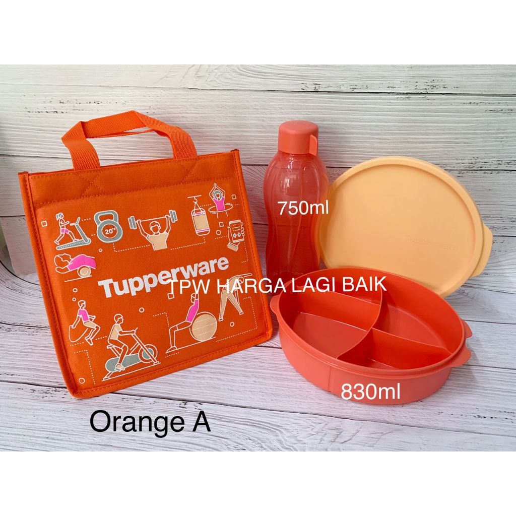 Tupperware Fit To Go Lunch Set with Bag / Twin Duo Lunch Set / Bekal ...