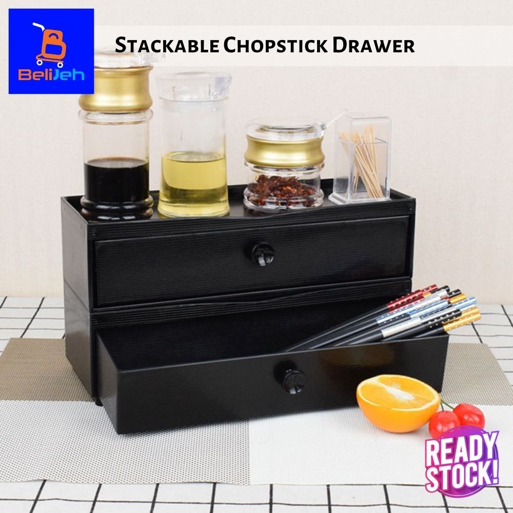 【BeliJeh】Stackable Chopstick Drawer Chopstick Holder Pull-out ...