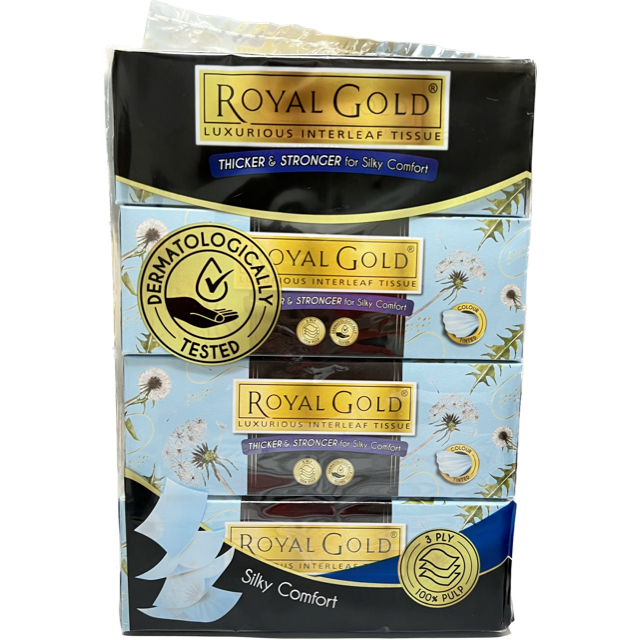 Royal Gold Luxurious Interleaf Tissue 3ply Pull Box (4box x 80's ...