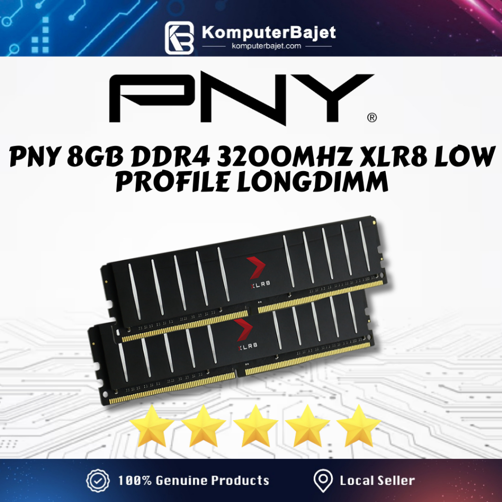 PNY XLR8 8GB 3200MHZ DDR4 GAMING LOW PROFILE PERFORMANCE RAM ...