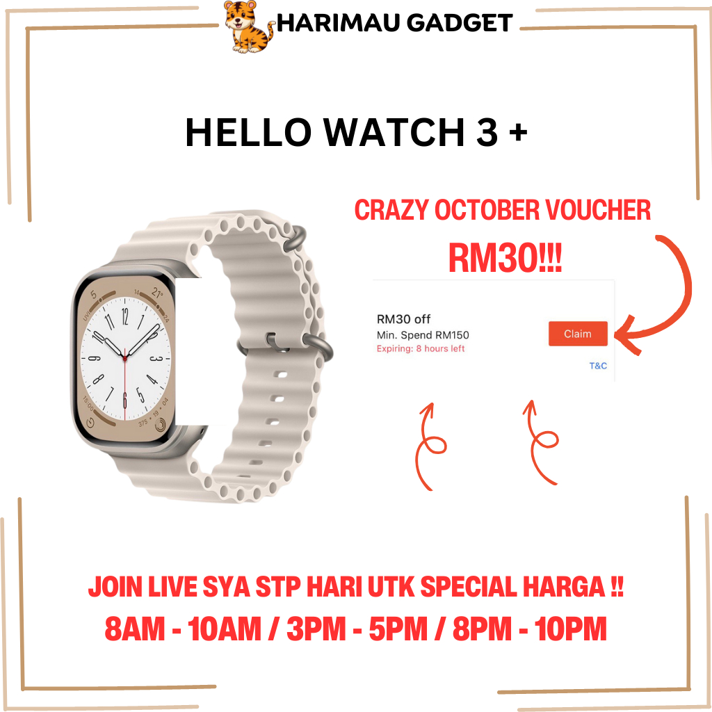 HELLO Watch 3 Plus Smart Watch Amoled Screen 4Gb Storage COMPAS Smooth ...