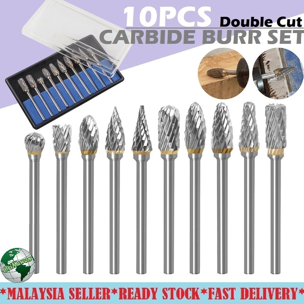 10 PCS Carbide Burr Set Mini Die Grinder Bits Set Metal Polishing ...