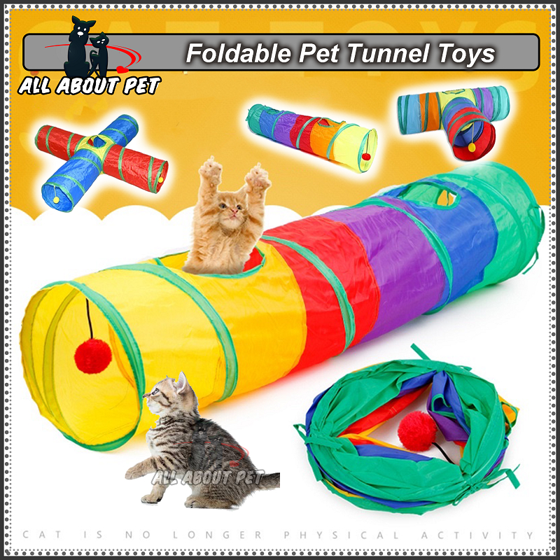 Pet Cylinder Rainbow Tunnel Pet Tunnel Toys Foldable Tunnel Train ...