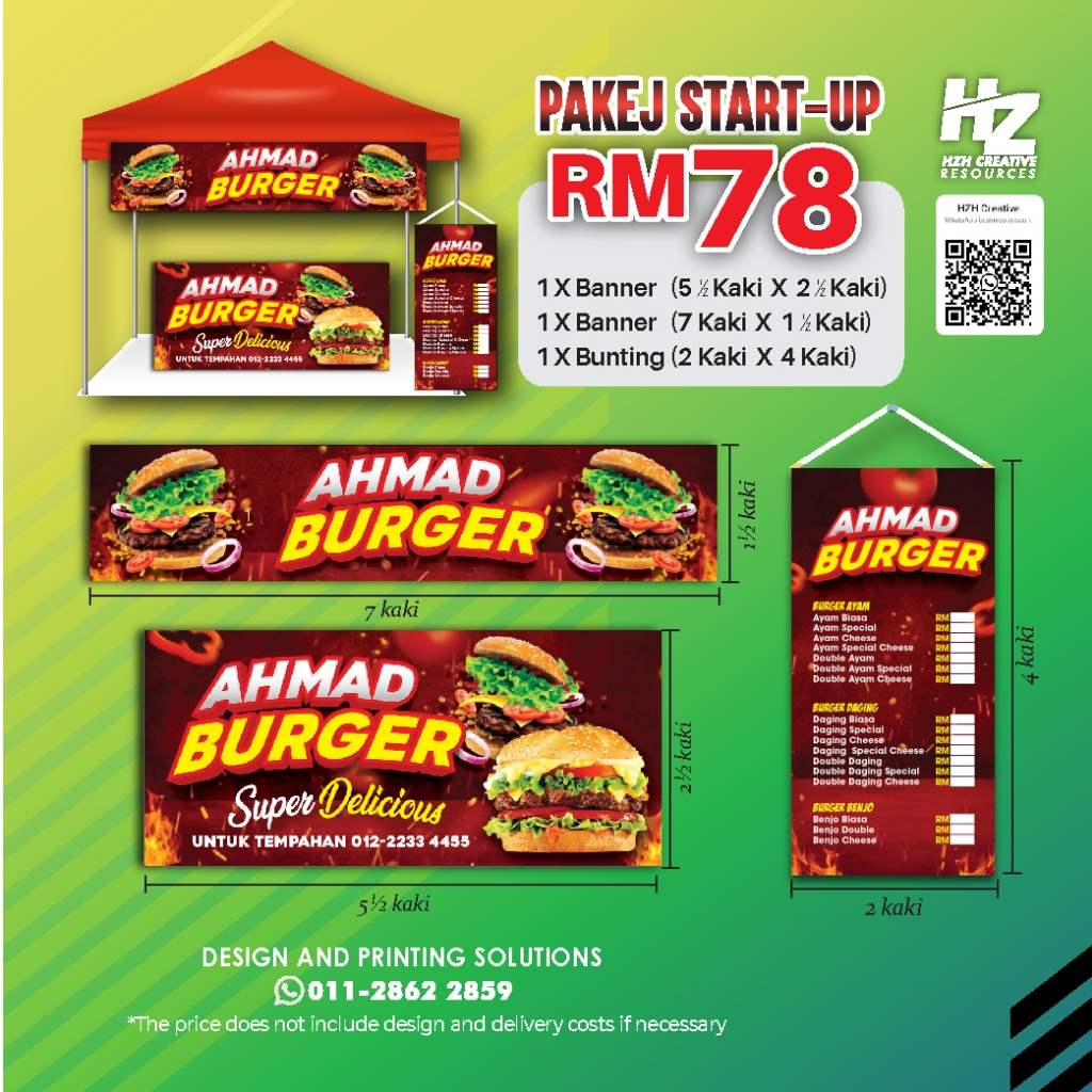 PAKEJ BANNER GERAI BURGER (READY DESIGN AVAILABLE) | Shopee Malaysia