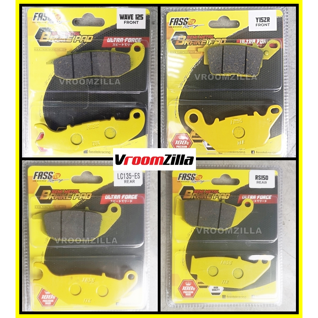 FASSTEK BRAKE PAD SEMI METAL HONDA YAMAHA Y15 Y16 RS150 LC135 LCV8 W110 ...