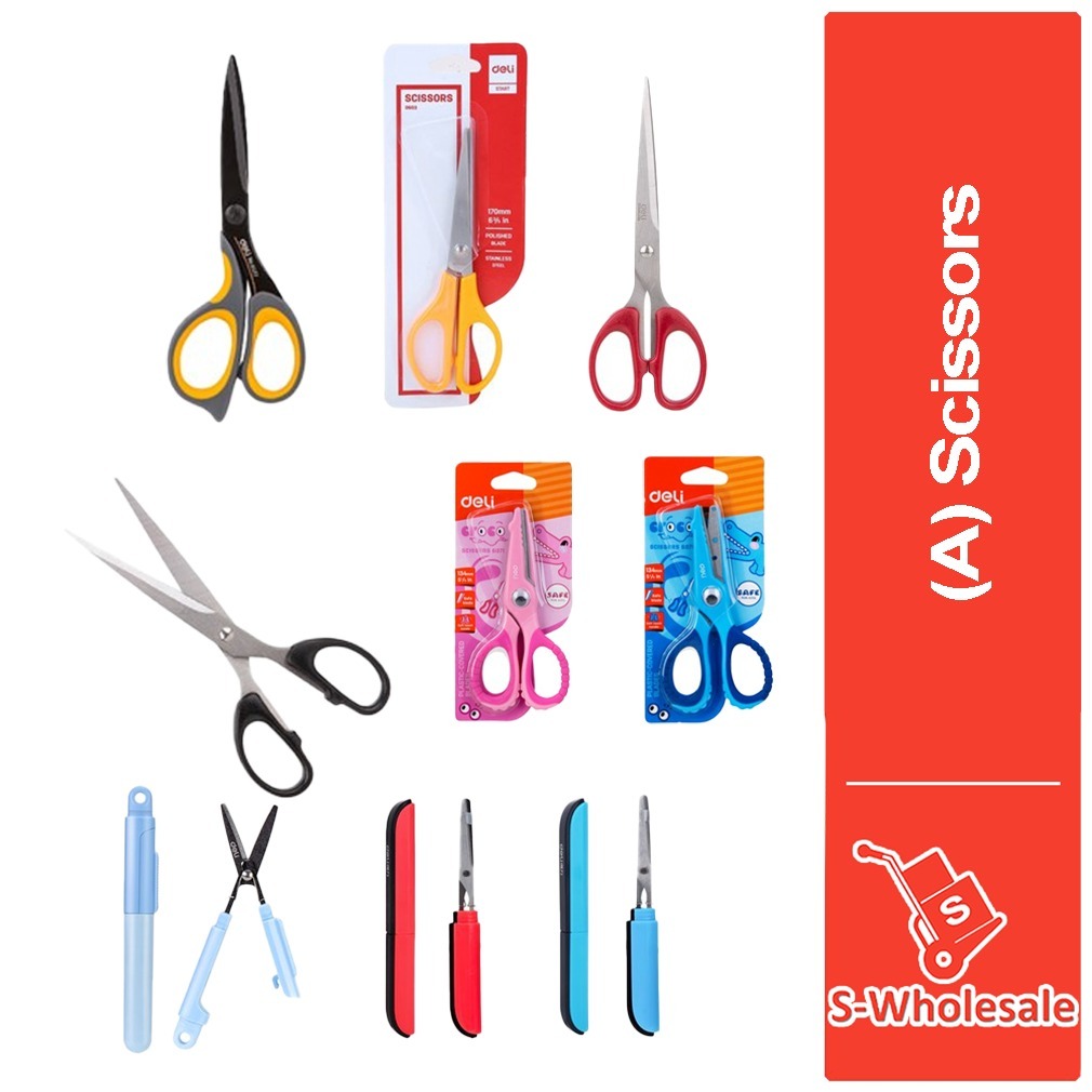S-wholesale Deli Scissors School Office Sharp Scissor Stainless Steel ...