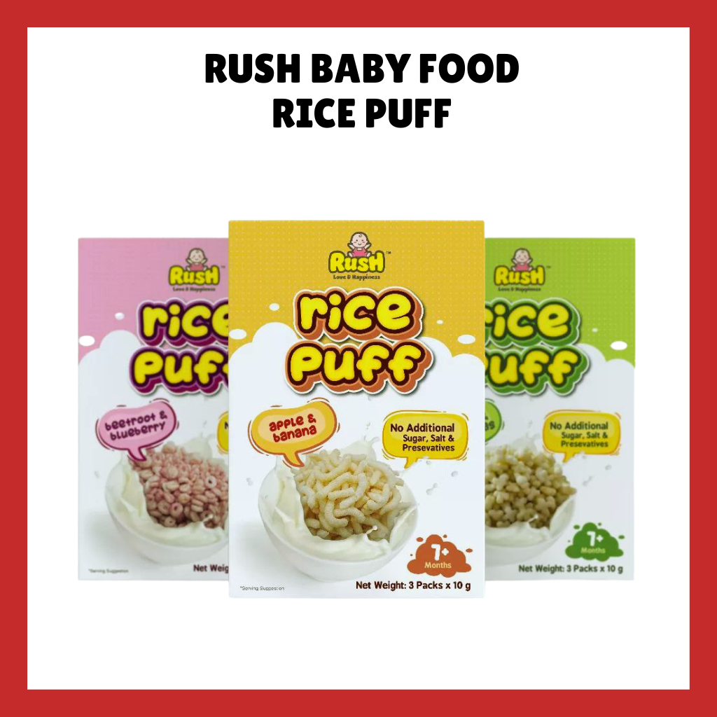 RUSH BABY RICE PUFF BEETROOT BLUEBERRY, APPLE BANANA, SPINACH GREEN ...