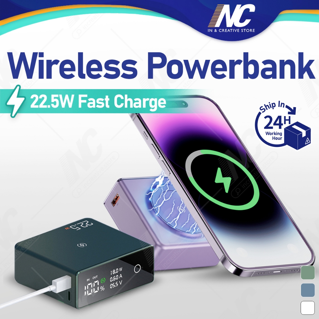Wireless Fast Charge Power Bank Charge LED Indicator for iPhone/Android ...
