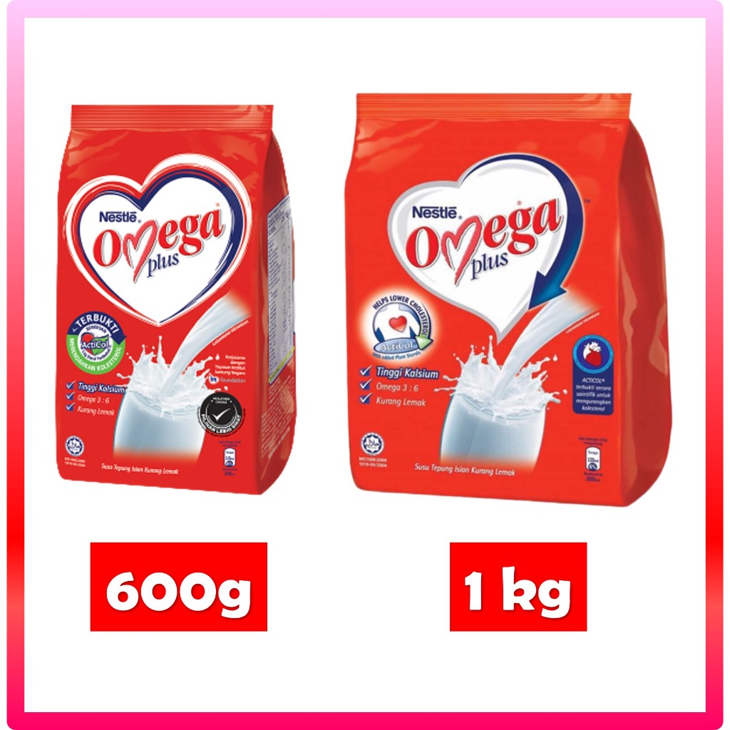 (Exp 01-2026) Omega Plus 600g/1kg/1.1kg Adult High Calcium Milk Powder 成人奶粉照顾心脏降低胆固醇 | Shopee ...