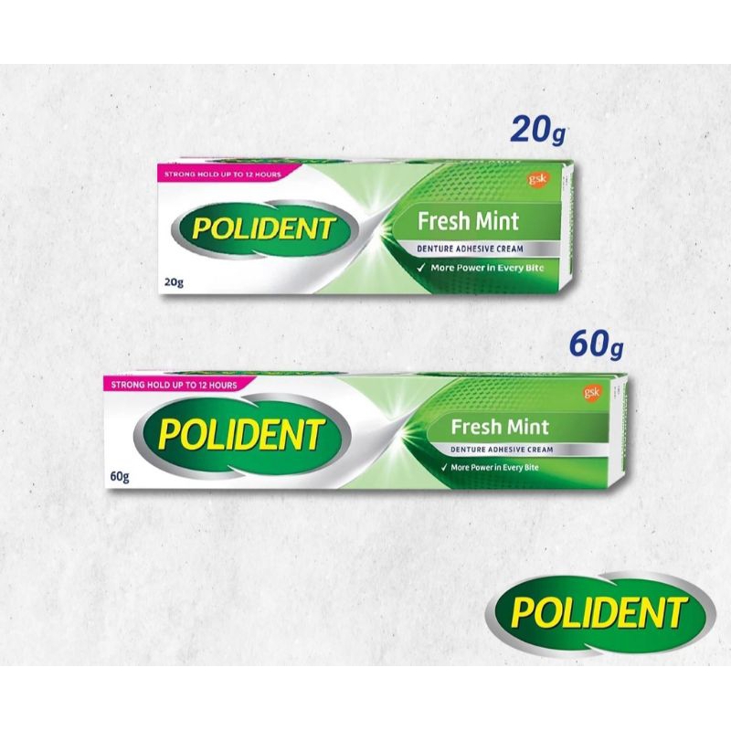 POLIDENT DENTURE ADHESIVE FLAVOUR FRESH MINT (20g/60g) | Shopee Malaysia