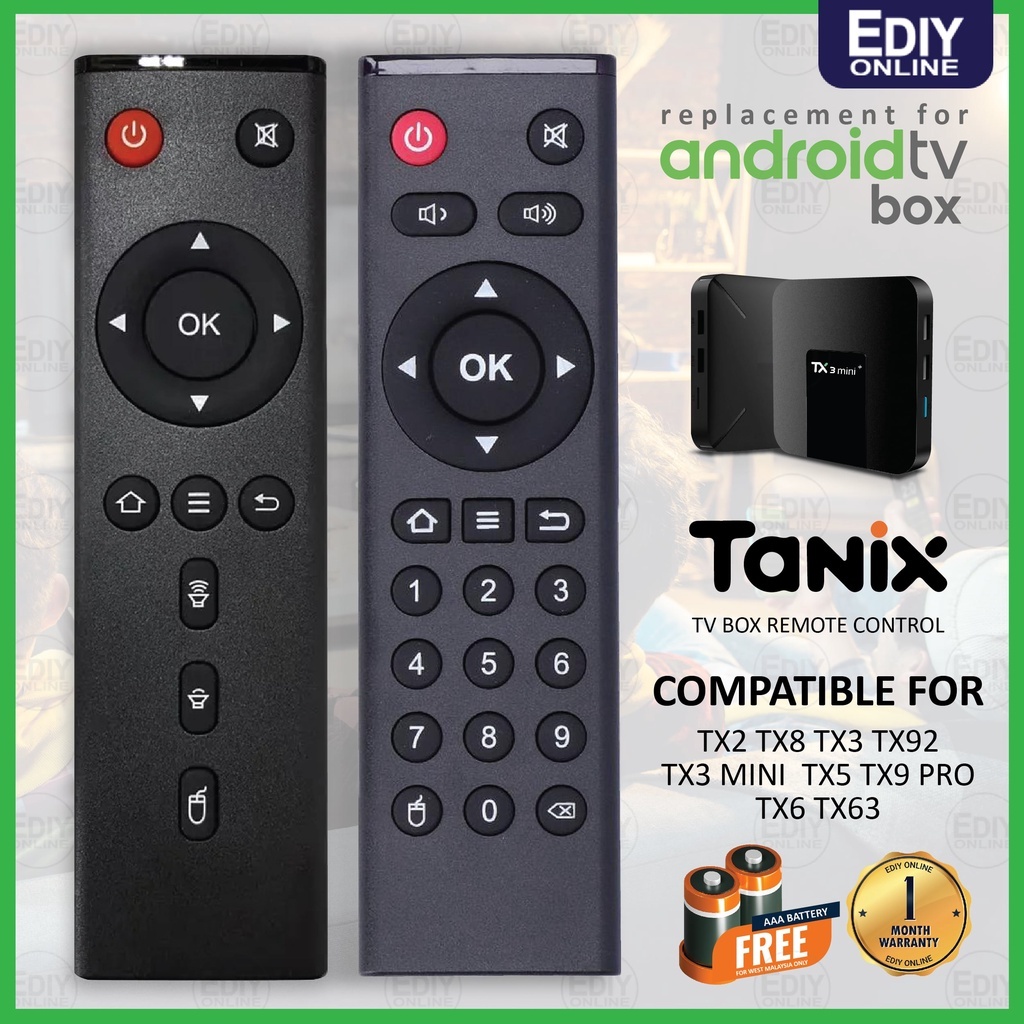 【𝐅𝐑𝐄𝐄 𝐁𝐀𝐓𝐓𝐄𝐑𝐘 2 x AAA】REMOTE CONTROL REPLACEMENT MINI TV TX3 TX6 TX6S ...
