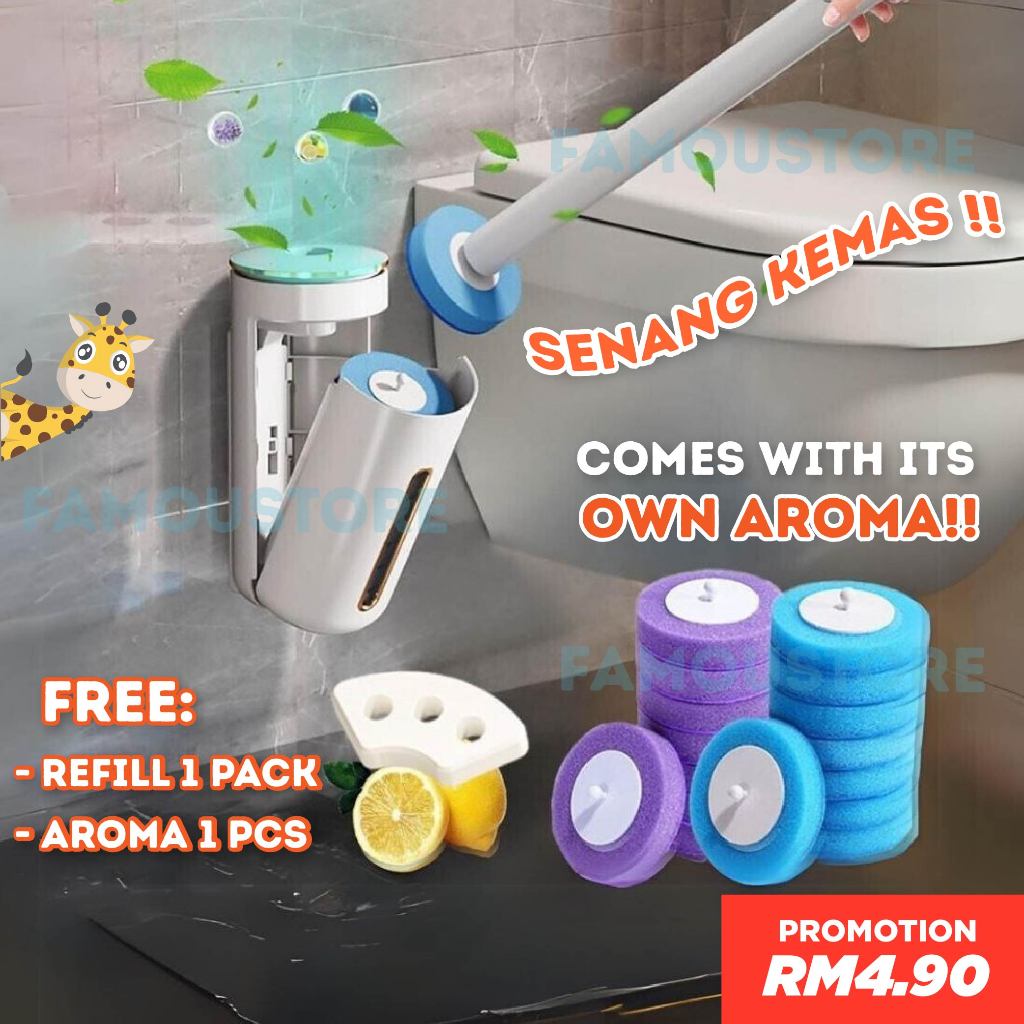 [New Version] Disposable Toilet Bowl Cleaner Brush Wall Mounted Toilet ...