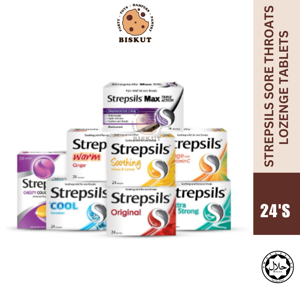 [READY STOCK]STREPSILS SORE THROATS LOZENGE TABLETS 24'S/EXTRA STRONG ...