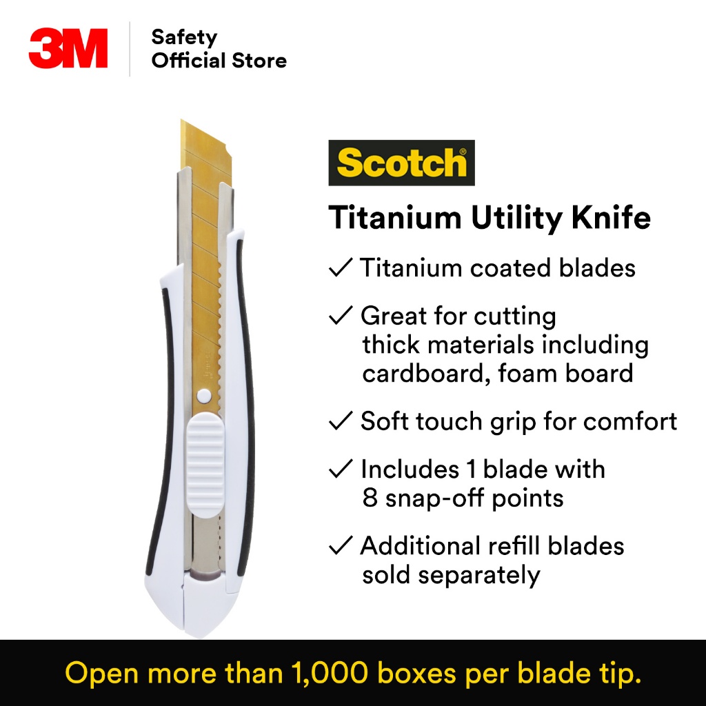 3M™ Scotch Titanium Snap-Off Utility Knife TI-KL Large 18mm/ Cutter ...