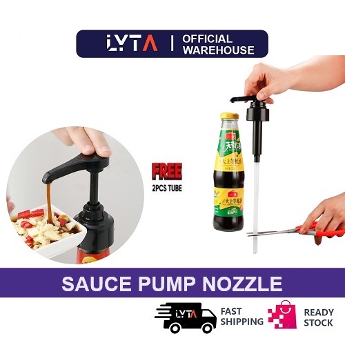 LYTA HOME Oyster Sauce Pump Nozzle Head Oil Chili Tomato Sauce Bottle Mouth Squeezer 酱料按压喷嘴泵头 ...