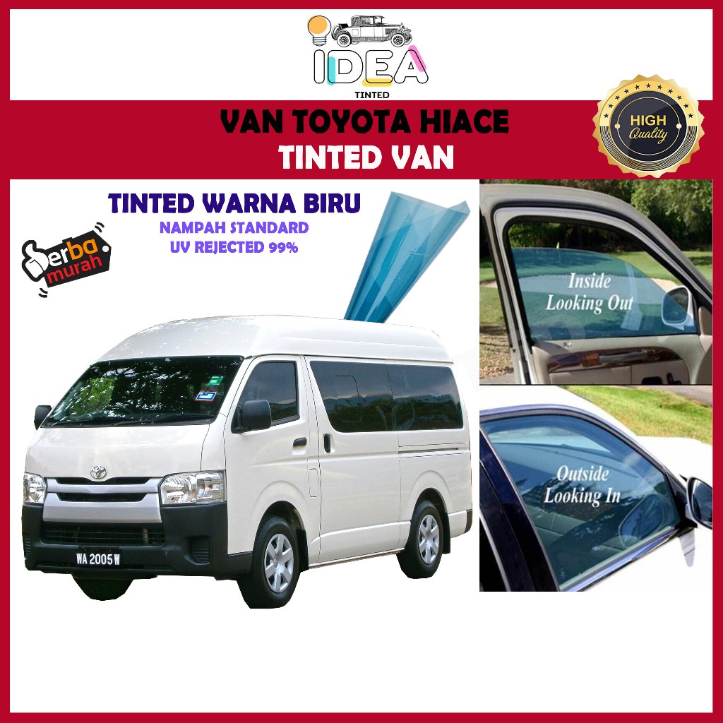 Toyota Hiace_TINTED CROMAX BIRU/Blue Tinted/ Tinted Kereta /Car Window ...