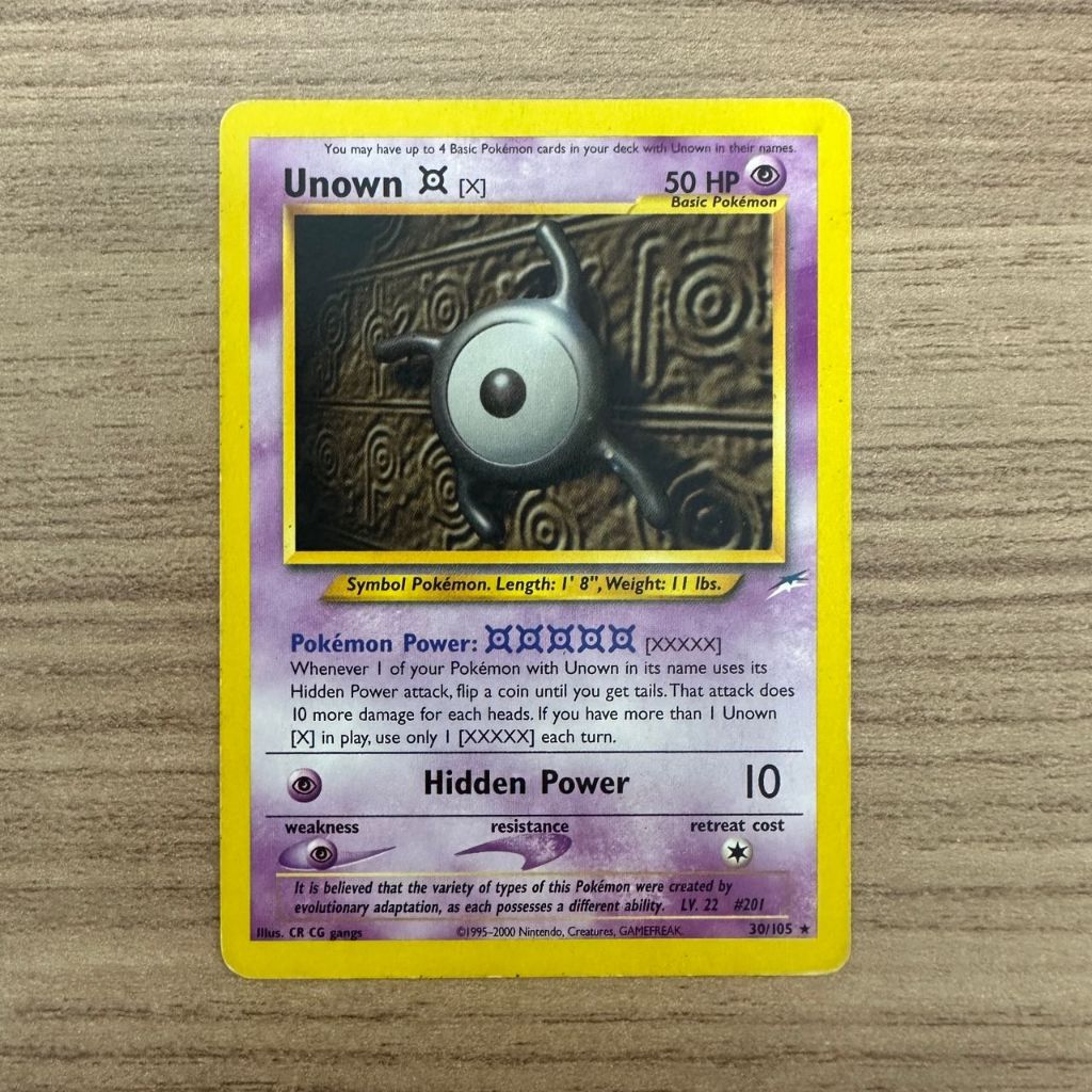 Unown X 30/105 Rare Neo Destiny [Vintage] [Pokemon Card TCG] | Shopee ...