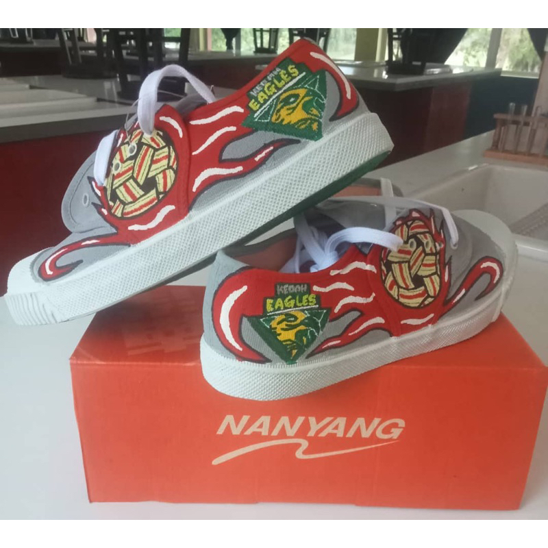 Kasut Nanyang KEDAH EAGLES Stylo Fancy Sepak Takraw STL Custom Shoes ...