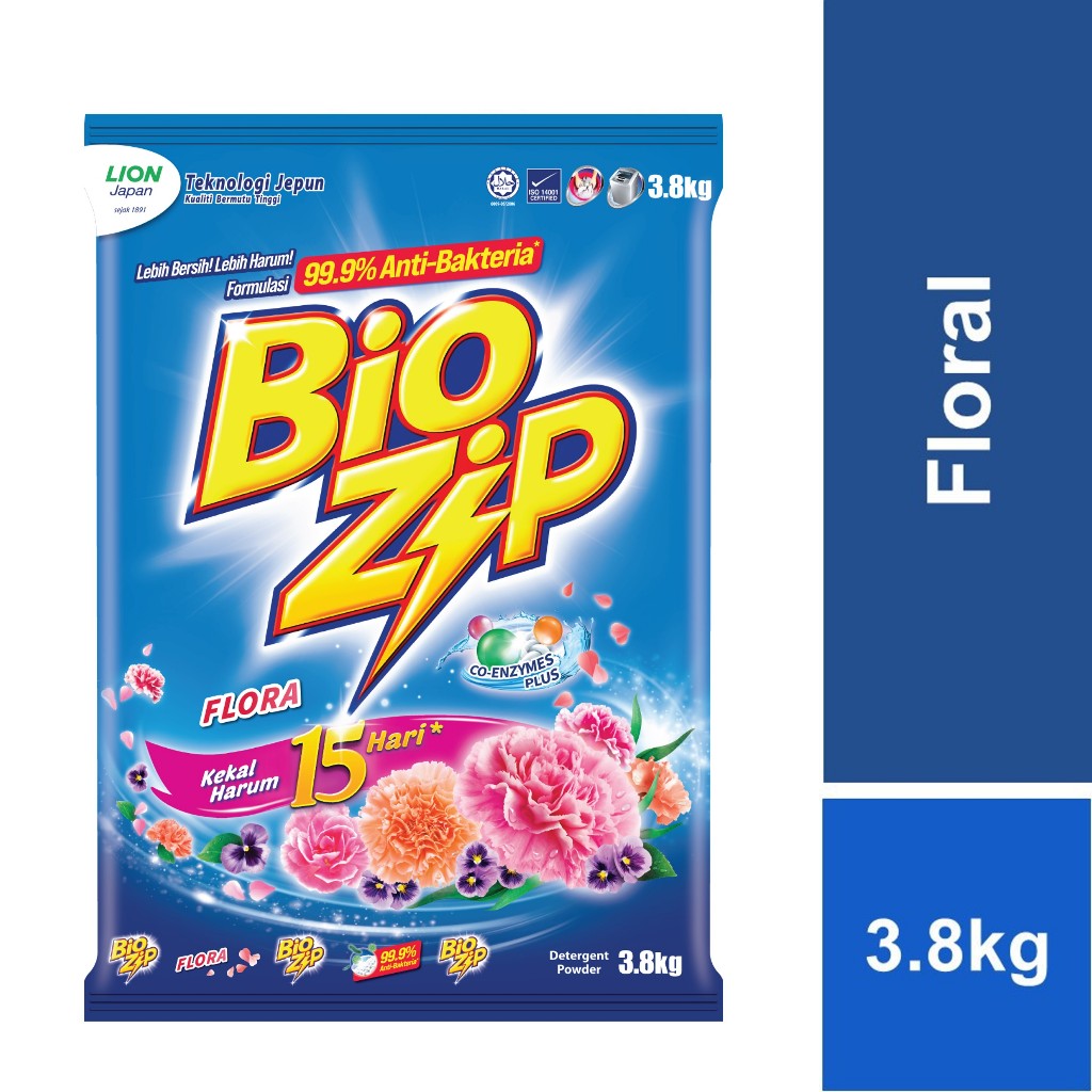 Bio Zip Flora Powder Detergent 3.8kg | Shopee Malaysia