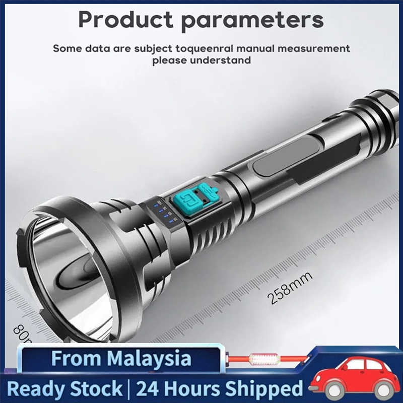 Super Powerful USB Rechargeable Flashlight 1000m searchlight LED Torch ...