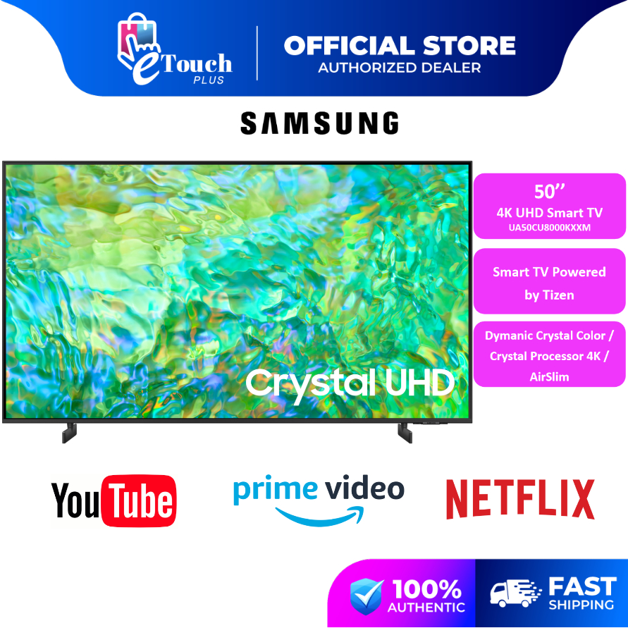 Samsung 50" l 50 inch CU8000 Crystal UHD 4K Smart TV UA50CU8000KXXM ...