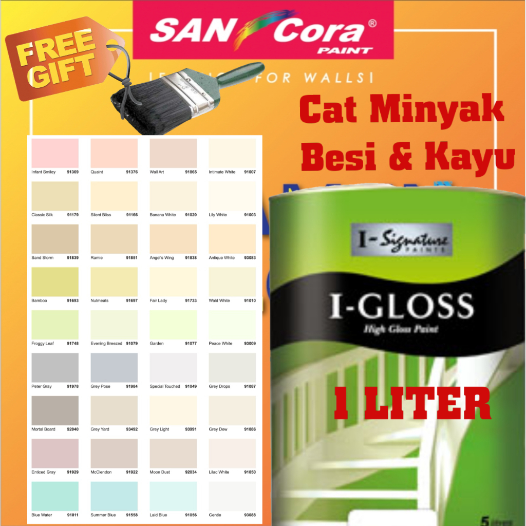 1 LITER SANCORA I GLOSS INTERIOR & EXTERIOR WOOD & METAL / CAT DALAM ...