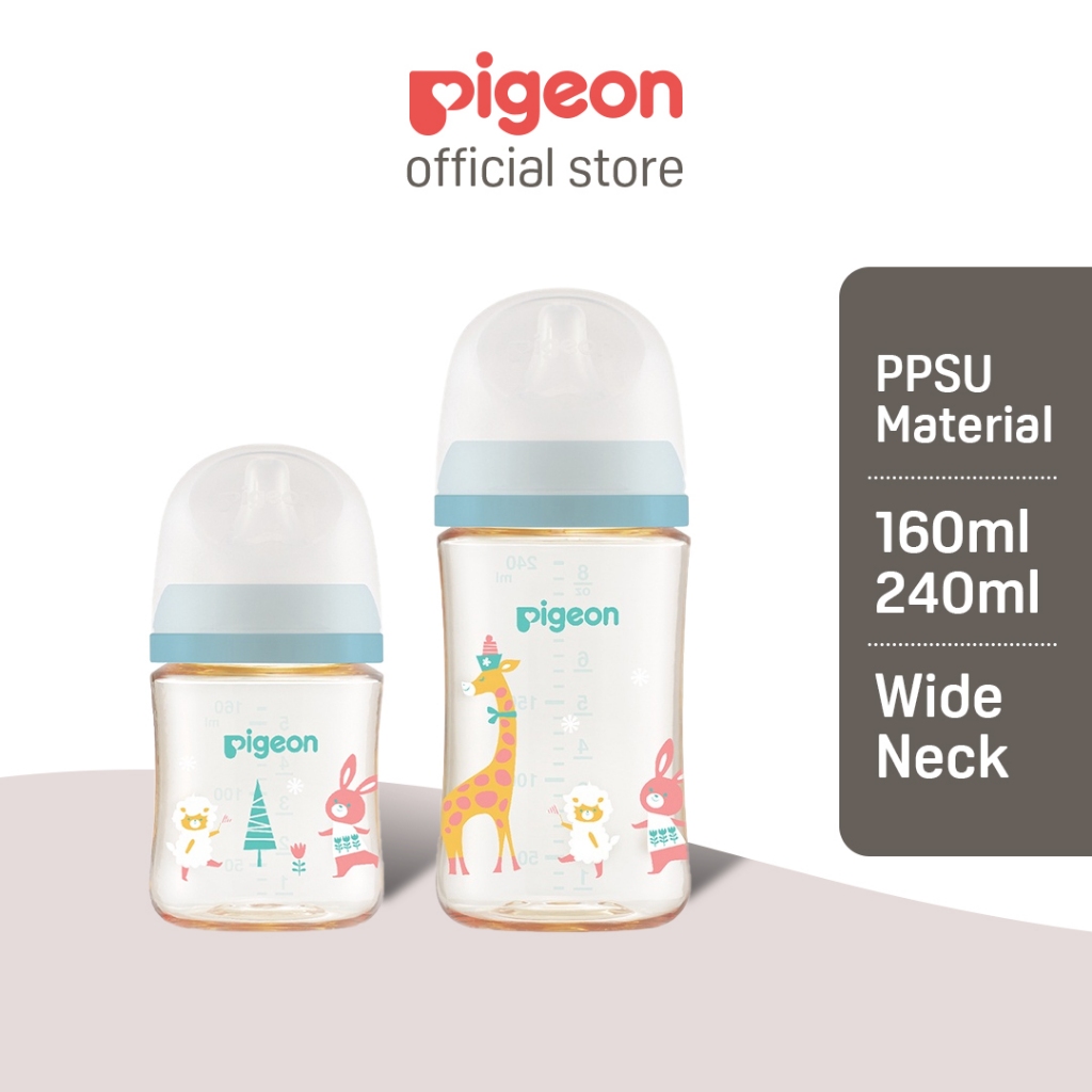 Pigeon SofTouch™ Wide-Neck PPSU Nursing Bottle - Animal Design | Shopee Malaysia