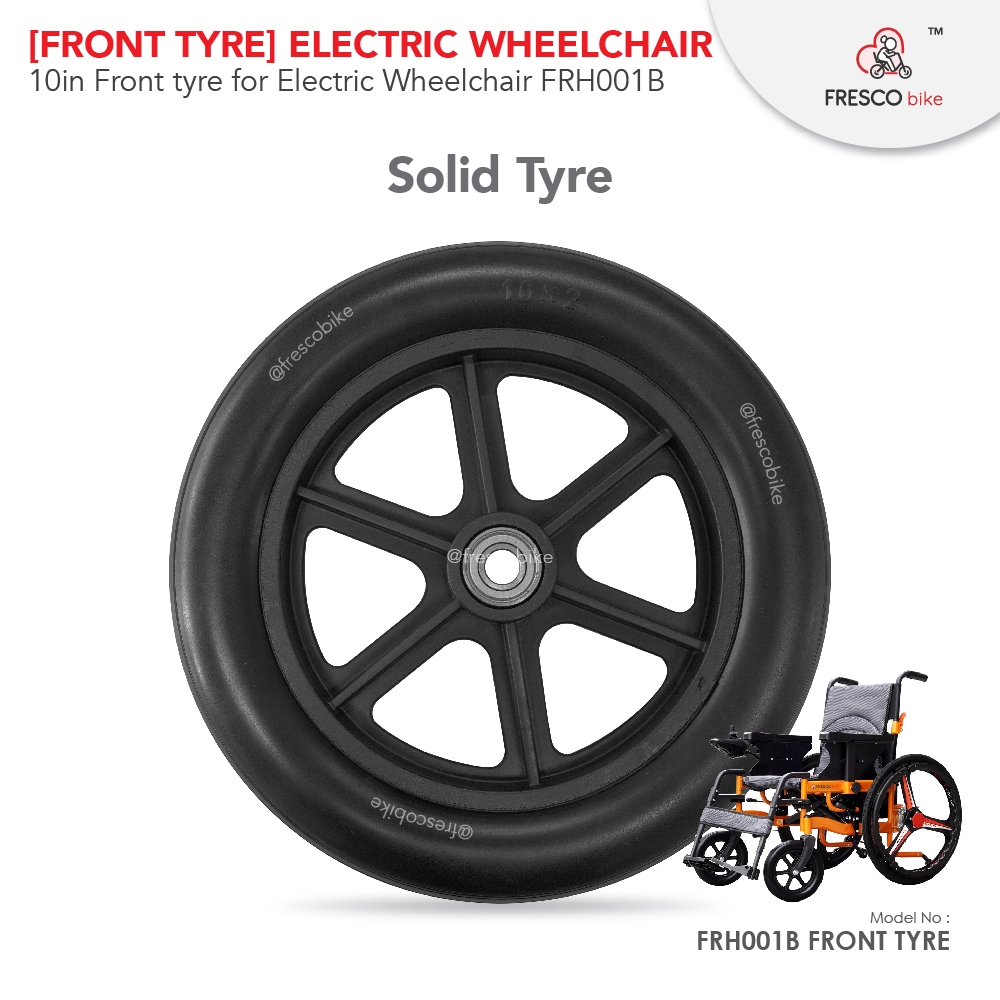 [Solid Tyre] 10 x 2 FRH001B Solid Electric Wheelchair Wheel Tyre Tayar ...