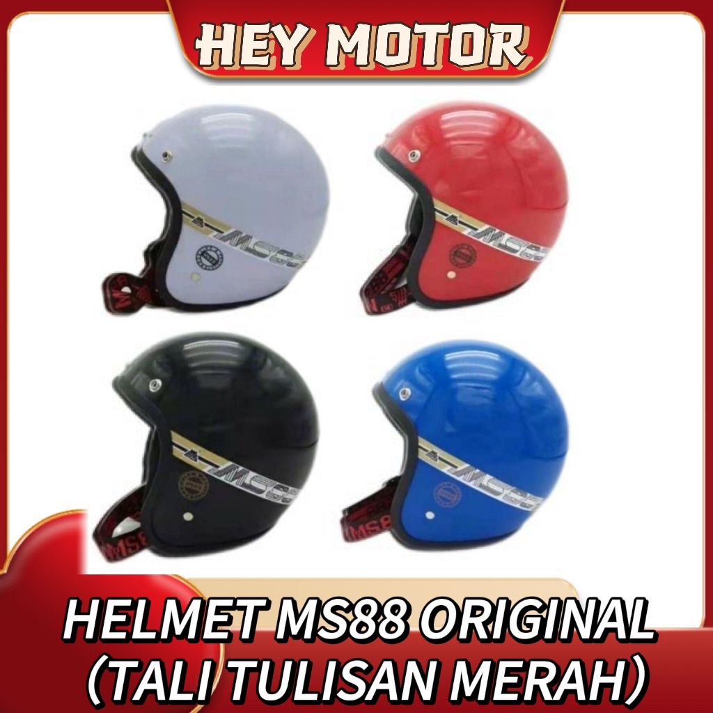 100% ORIGINAL MS88 HELMET 🔥TALI TULISAN MERAH🔥SAFETY HELMET TOPI MOTOR ...