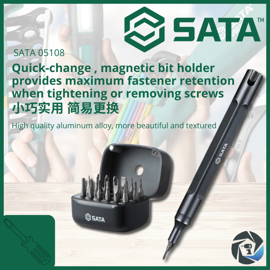 SATA 05108 MULTIFUNCTION SCREWDRIVER SET PEN 25PCS | MAGNETIC MULTI ...
