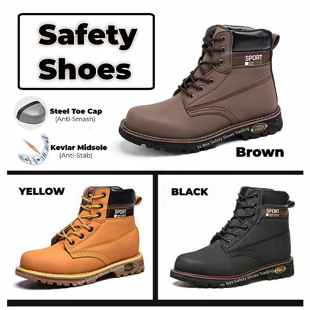 Safety Shoes 1706 Mid Cut Lace Type Safety Boots | Shopee Malaysia