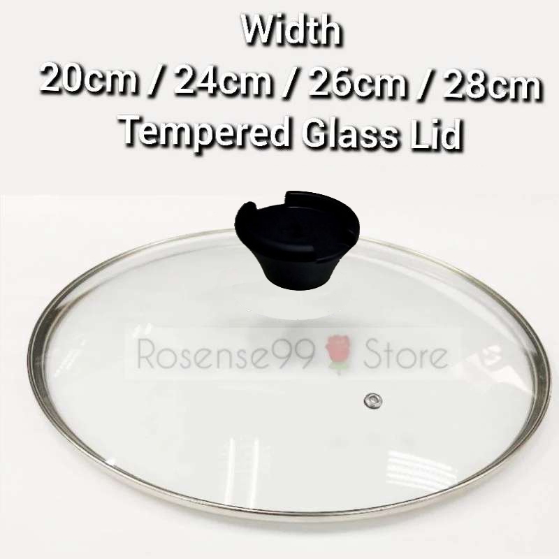 20cm 24cm 26cm 28cm Safety Tempered Clear Glass Lid Suitable Cooking ...