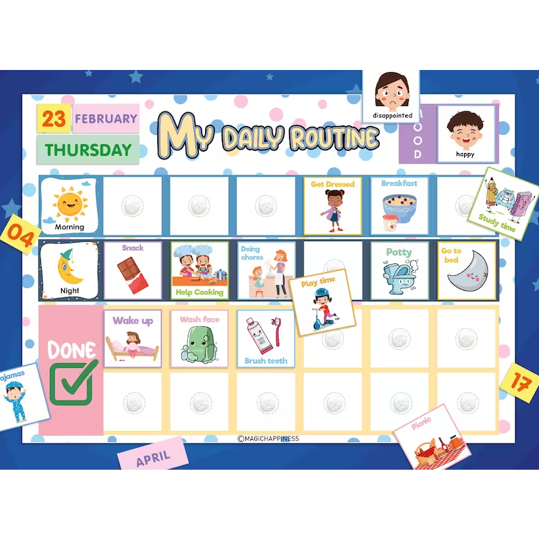 PDF] 056- My Daily Routine Chart Activity Printable Montessori Toddler ...