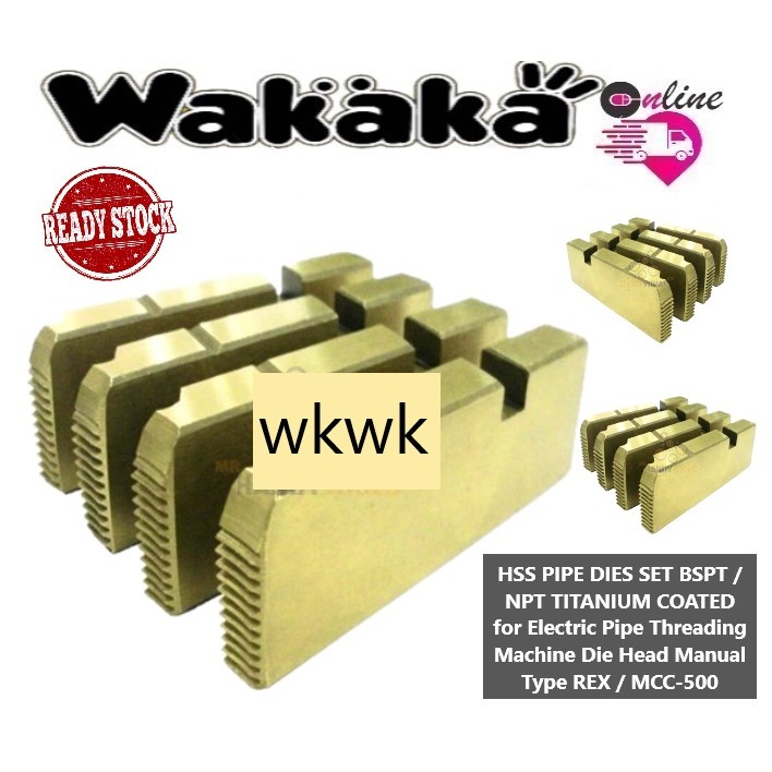 HSS PIPE DIES SET BSPT / NPT TITANIUM COATED for Electric Pipe Threading Machine Die Head Manual ...