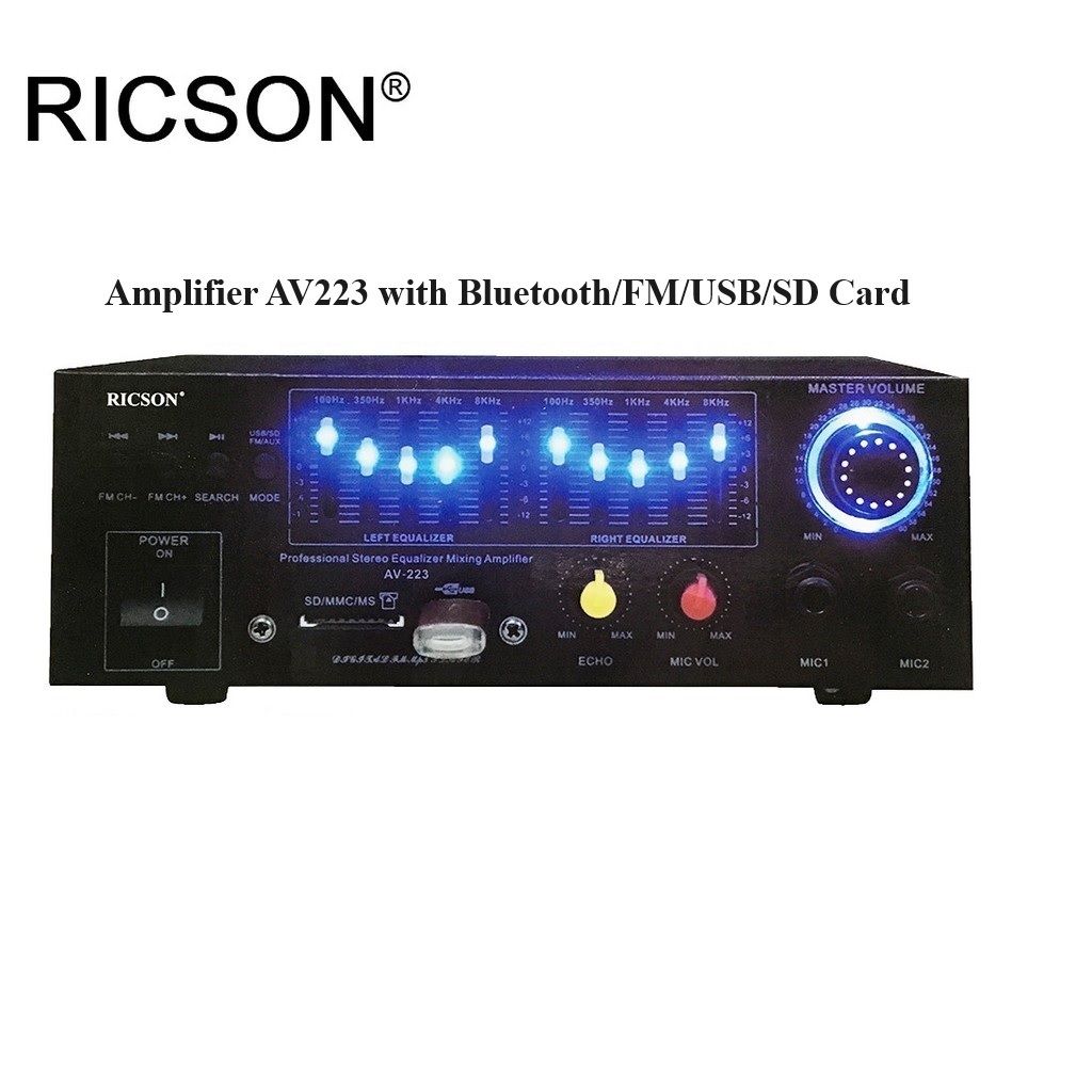 RICSON Amplifier with Bluetooth/FM/USB/SD Card | AV-223 | Shopee Malaysia