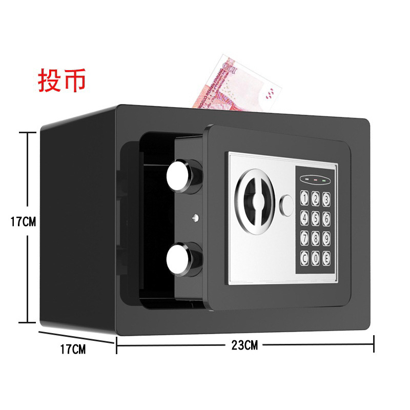 17E Digital Security Box Compact Steel Combination Lock Box with Electronic Keypad Portable ...