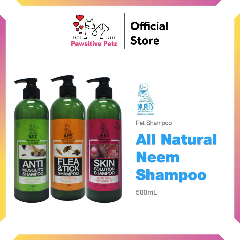Dr. Pets All Natural Neem Shampoo 500mL | Flea & Tick | Anti-Mosquito ...