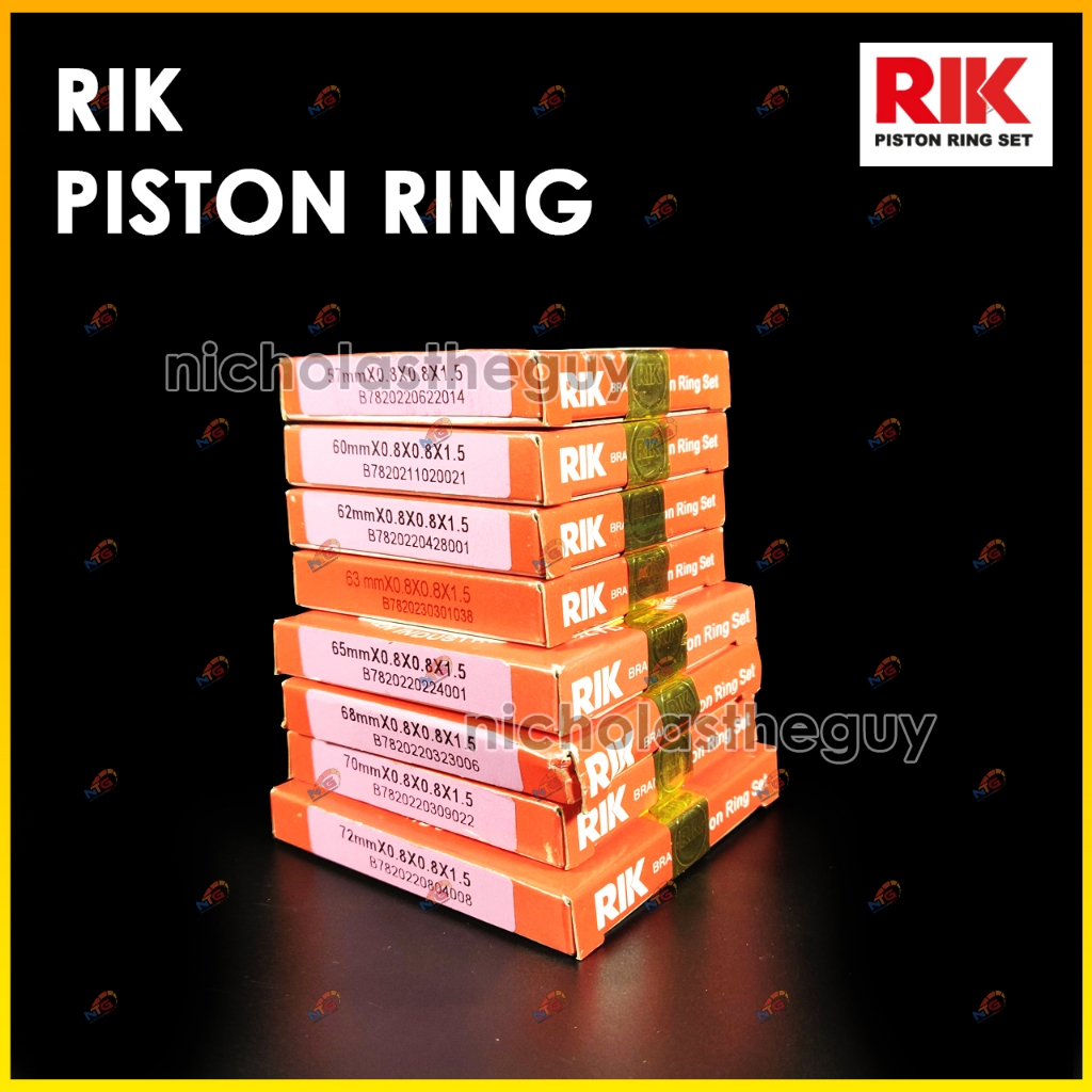 RIK Piston Ring Set LC135/Y15ZR/FZ150 57/60/62/63/65/66/68/70/72mm ...