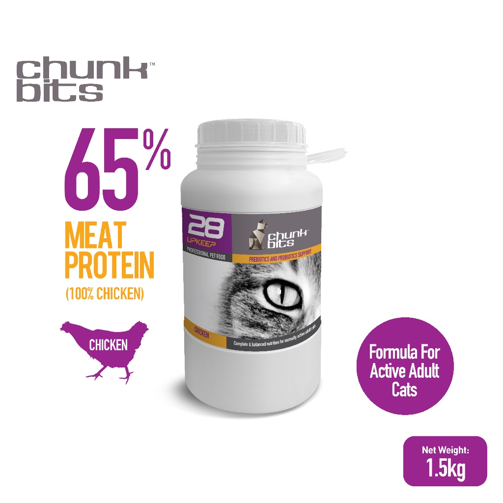 CHUNKBITS Upkeep 28 Cat Dry Food - Chicken (1.5kg) | Shopee Malaysia