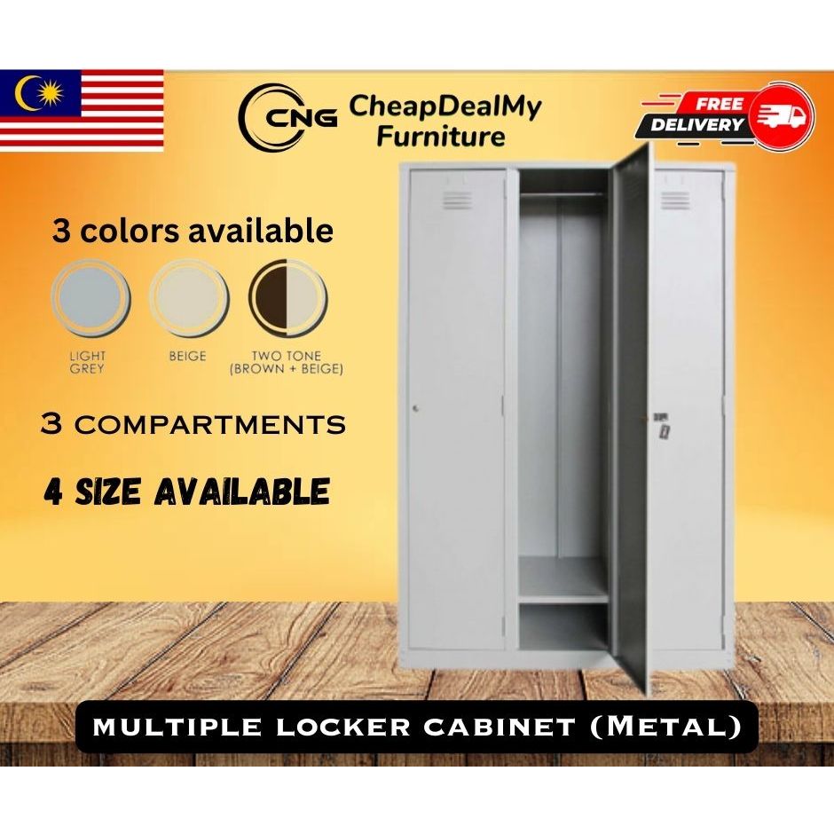 CheapDeal 3 compartmens multiple locker (Metal) /locker cabinet besi ...