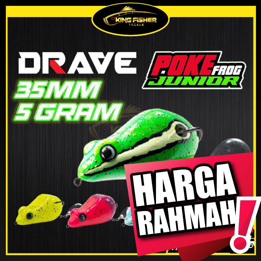 KFT DRAVE Poke Frog Junior 35MM 5G Rubber Soft Frog Lure Gewang Haruan Umpan Killer Haruan Katak ...