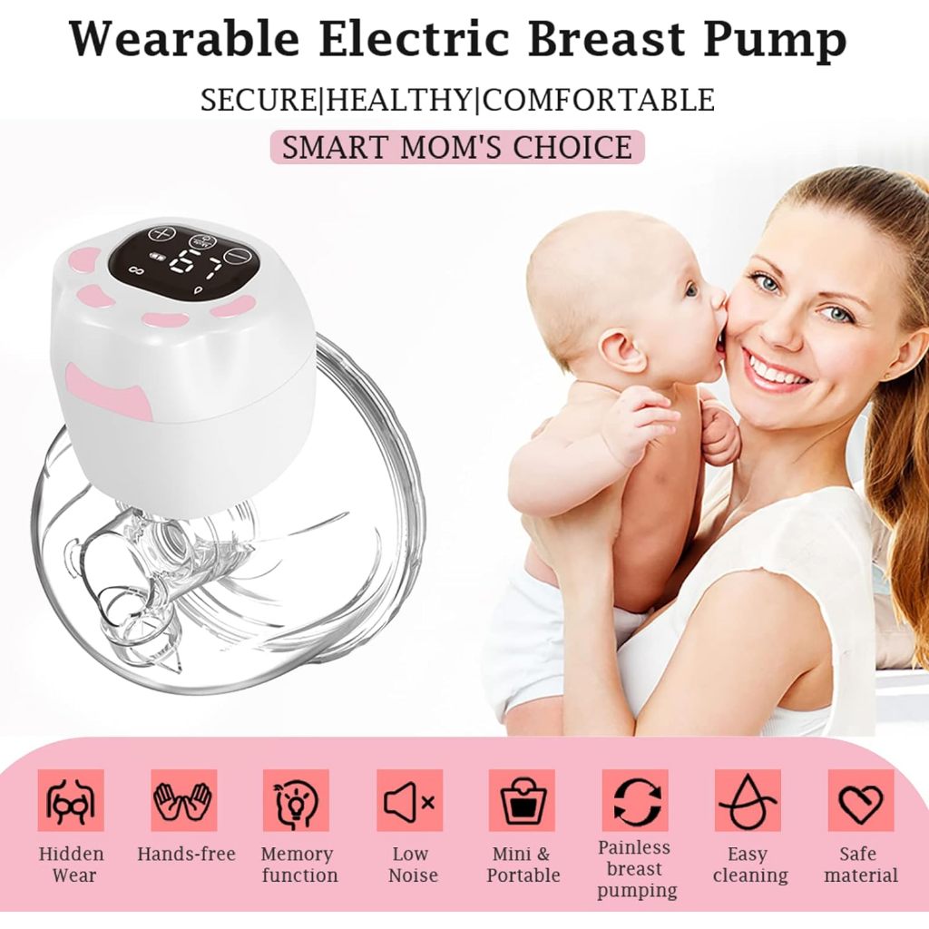 Mommy Care Breast Pump Wearable Device Silicone Wireless Handsfree pam ...