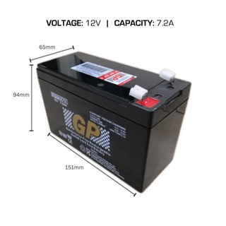 GENUINE GP 12V 7.2Ah Rechargeable Sealed Lead Acid Battery - GPP1272 ...