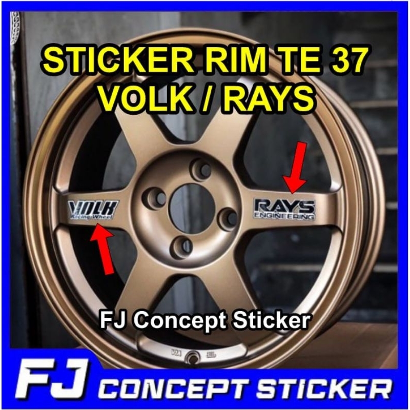 Sticker RIM TE37 Volk Rays SET (Cutting/Potong) Car sticker accessories ...