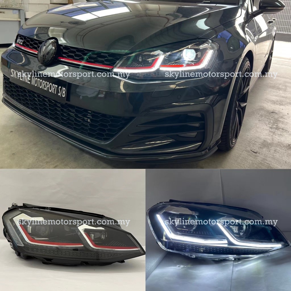 Volkswagen Golf GTI MK7 Head Lamp MK7.5 GTI Style Projector DRL Led ...
