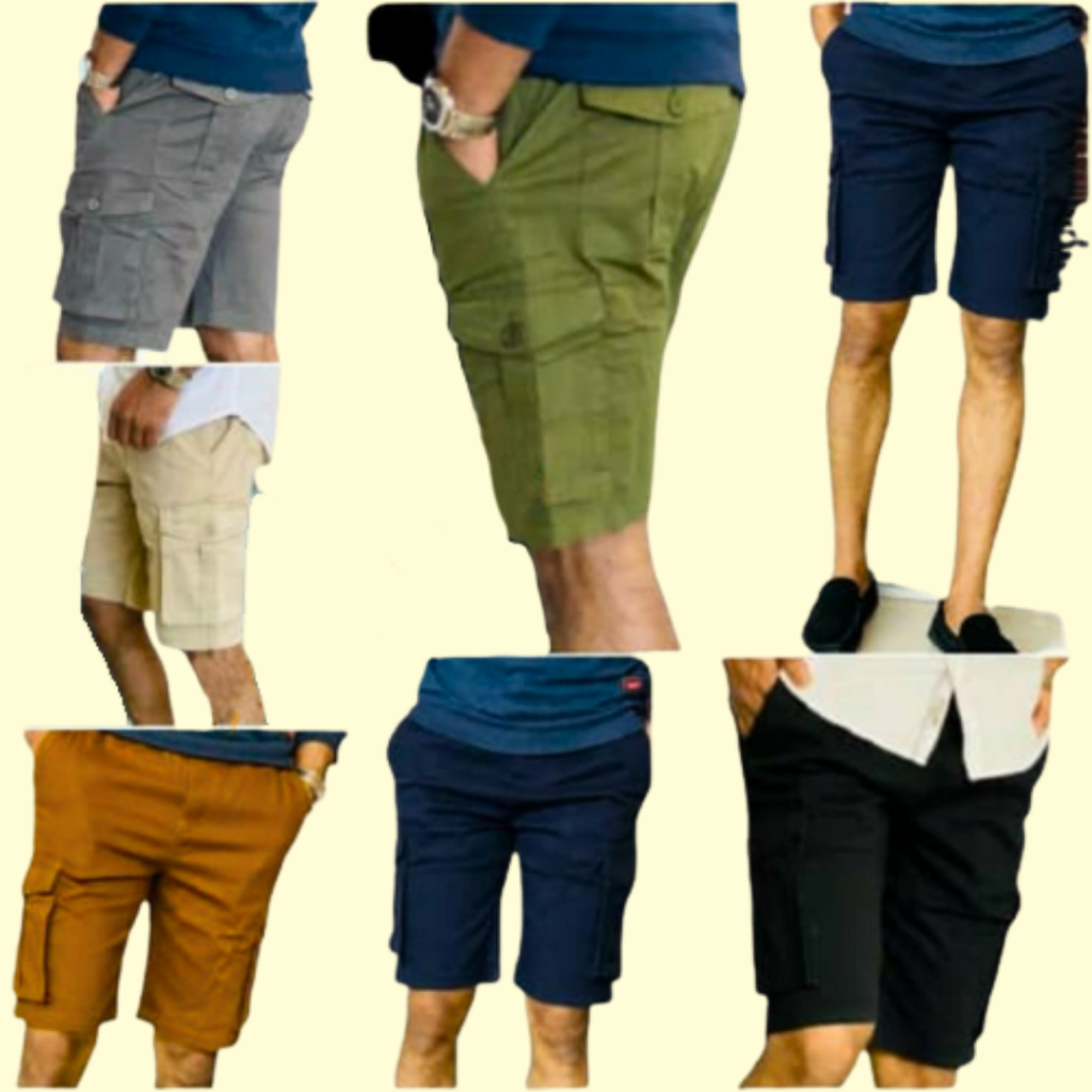 Seluar 6 Pocket Sport Short Pants For Men, 3/4 Long Length Shorts ...