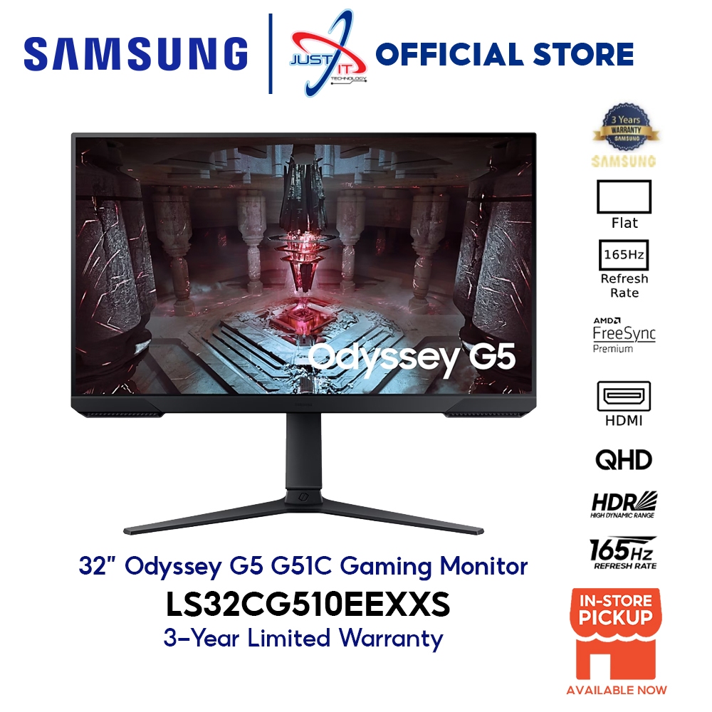 SAMSUNG LS32CG510EEXXS 32” Odyssey G5 G51C Gaming Monitor (32" VA / QHD ...