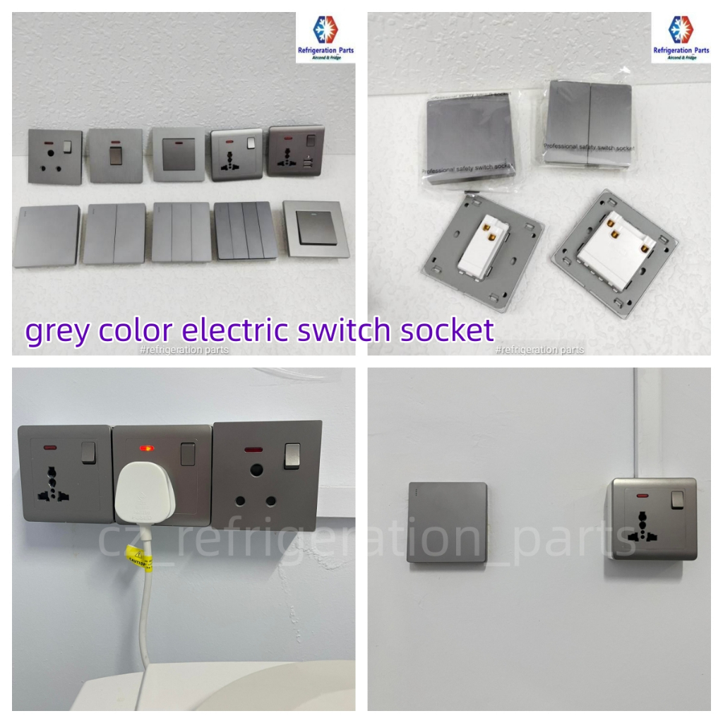 CZ kelabu suis soket 10a 13a 15a 20a aircond suis heater soket palam lampu kipas 灰色插座开关 grey ...